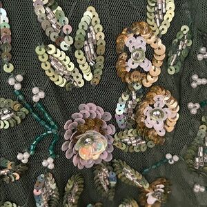 Mac Duggal | Dresses | Mac Duggal Green Embellished High Neck Long ...